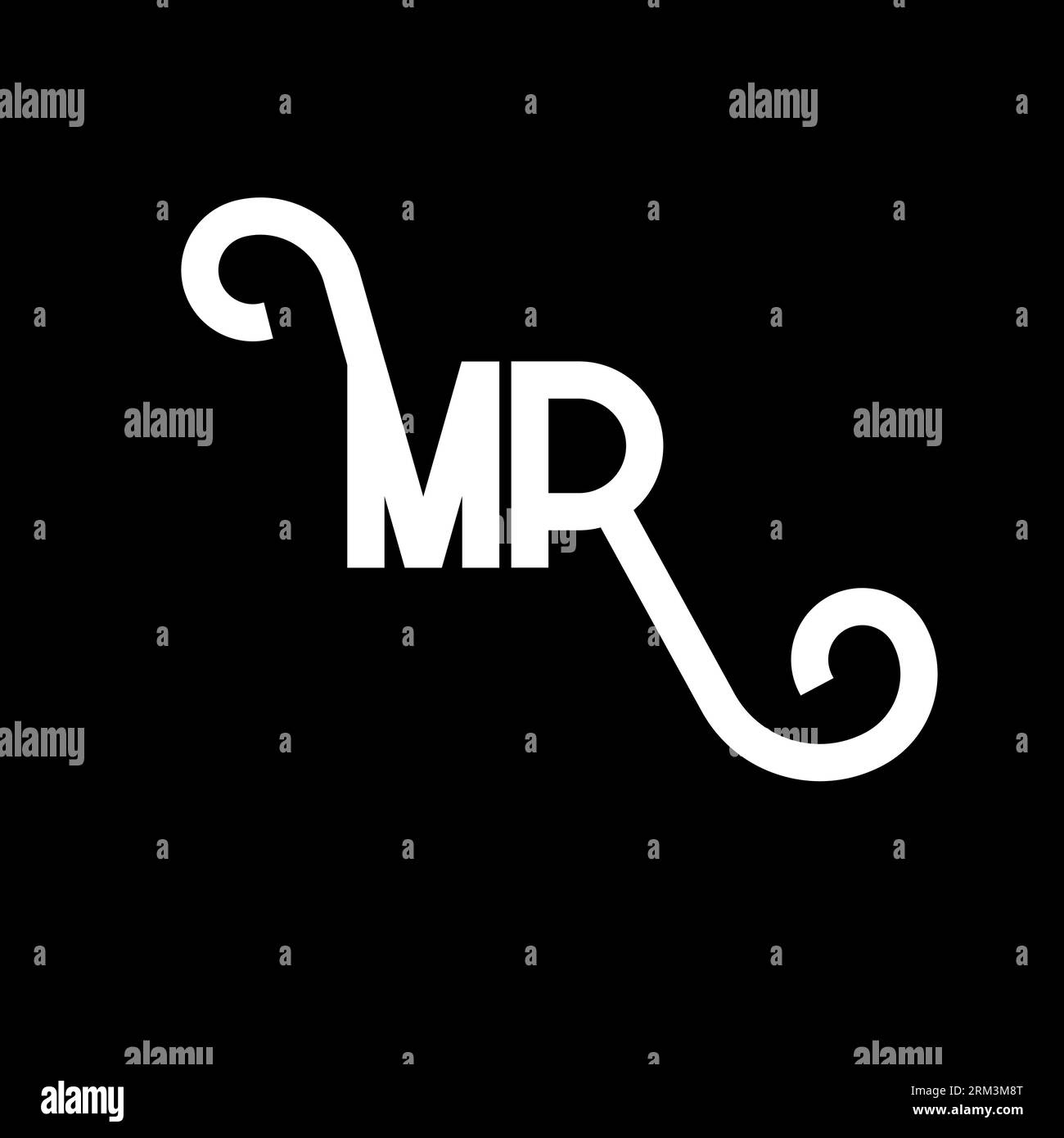 MR Letter Logo Design. Initial letters MR logo icon. Abstract letter MR ...