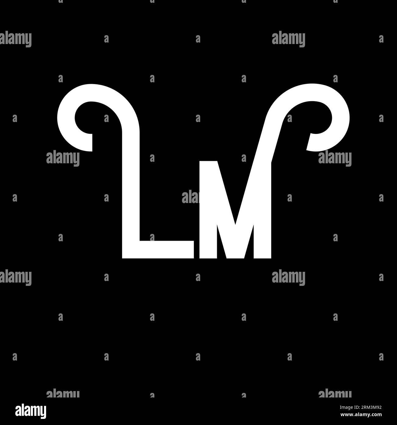 LM Letter Logo Design. Initial letters LM logo icon. Abstract letter LM ...