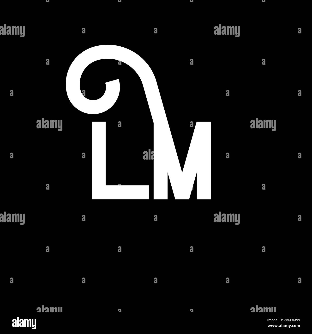 LM Letter Logo Design. Initial letters LM logo icon. Abstract letter LM ...