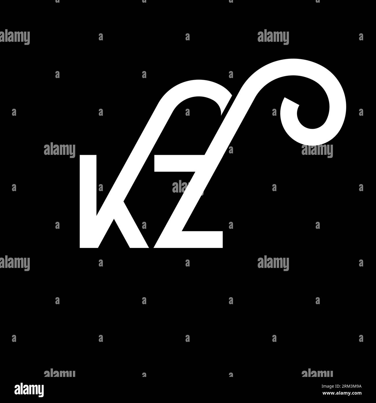 KZ Letter Logo Design. Initial letters KZ logo icon. Abstract letter KZ ...