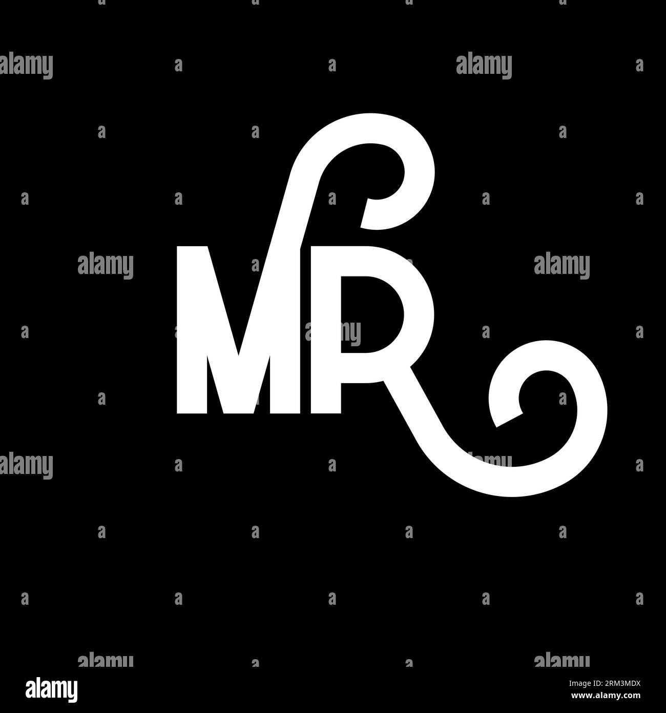 MR Letter Logo Design. Initial letters MR logo icon. Abstract letter MR ...