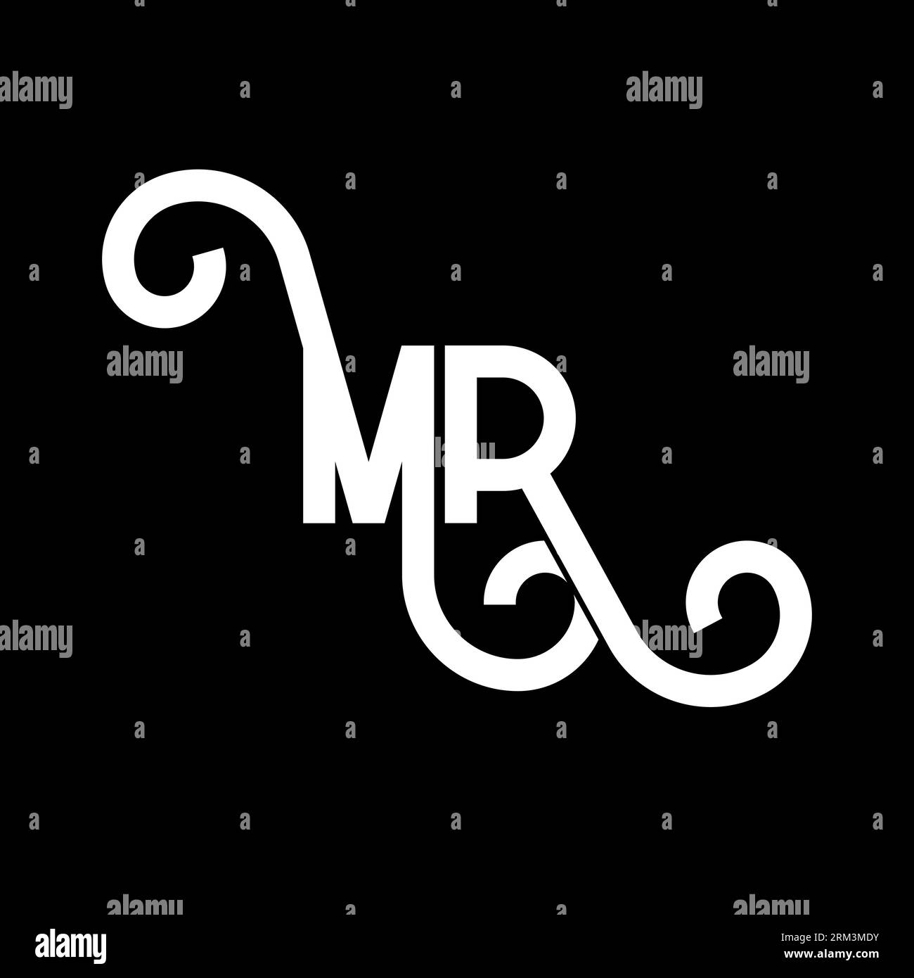 MR Letter Logo Design. Initial letters MR logo icon. Abstract letter MR ...