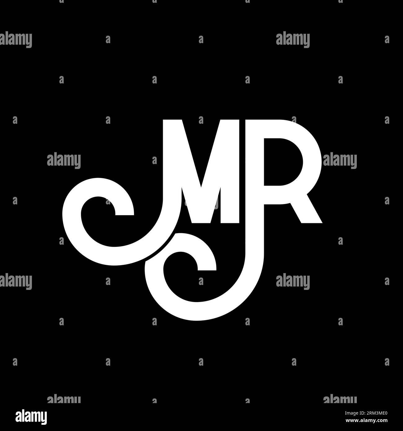 MR Letter Logo Design. Initial letters MR logo icon. Abstract letter MR ...
