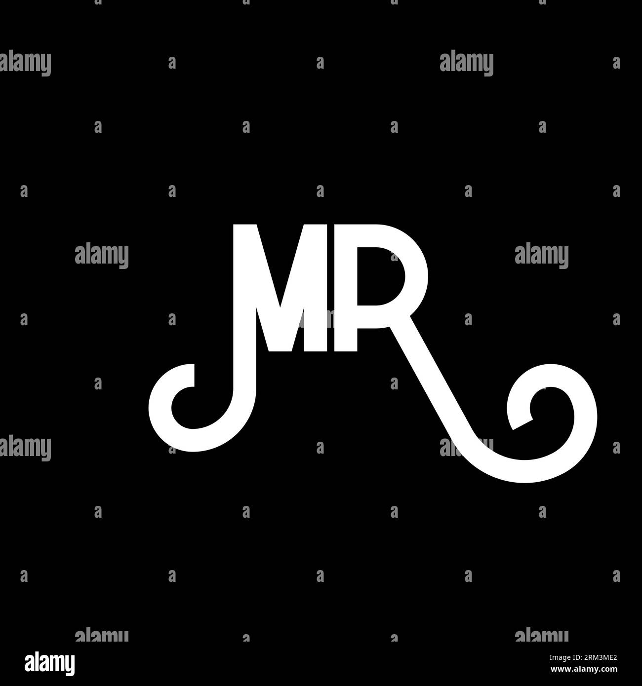 MR Letter Logo Design. Initial letters MR logo icon. Abstract letter MR ...