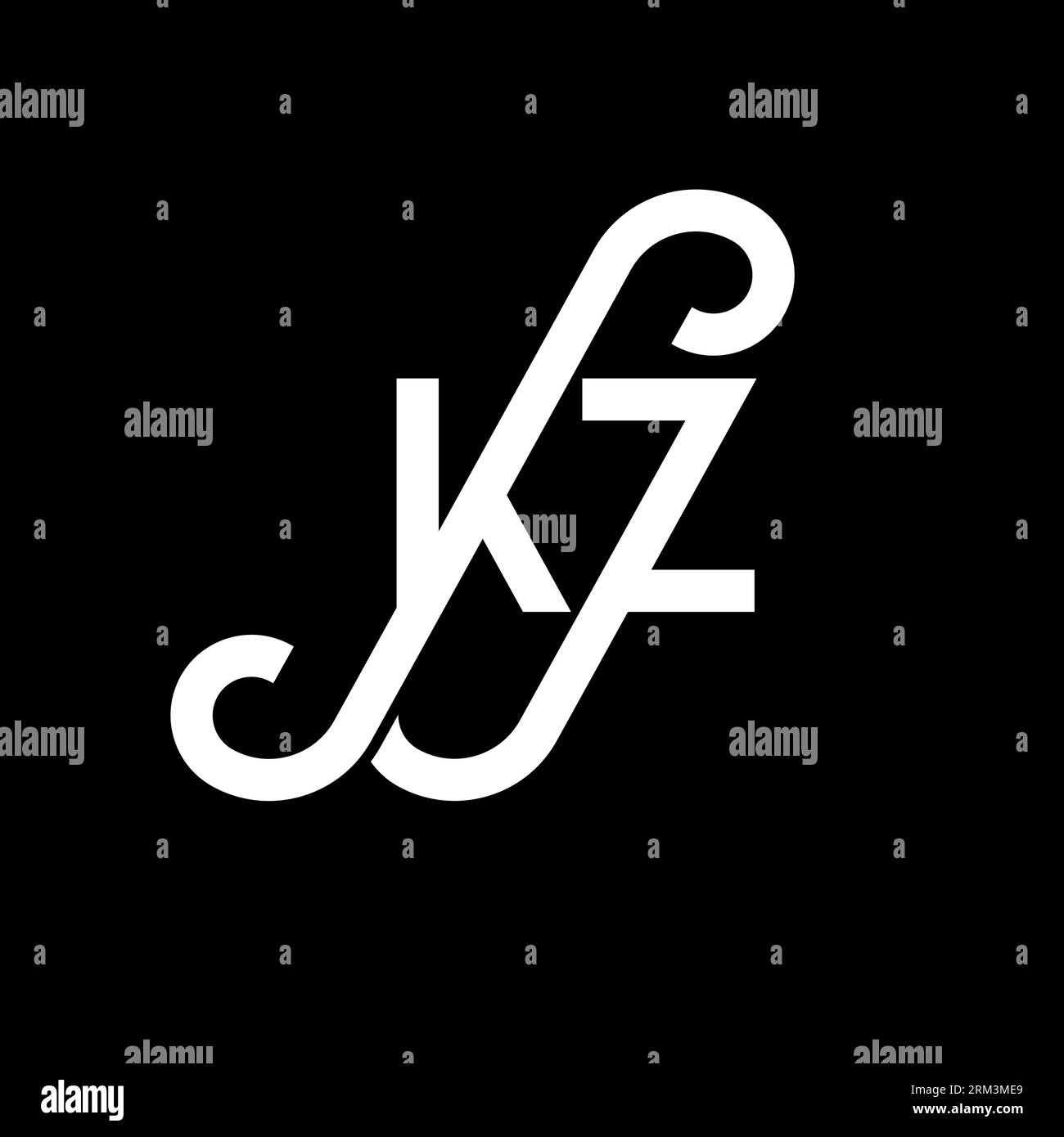 KZ Letter Logo Design. Initial letters KZ logo icon. Abstract letter KZ ...
