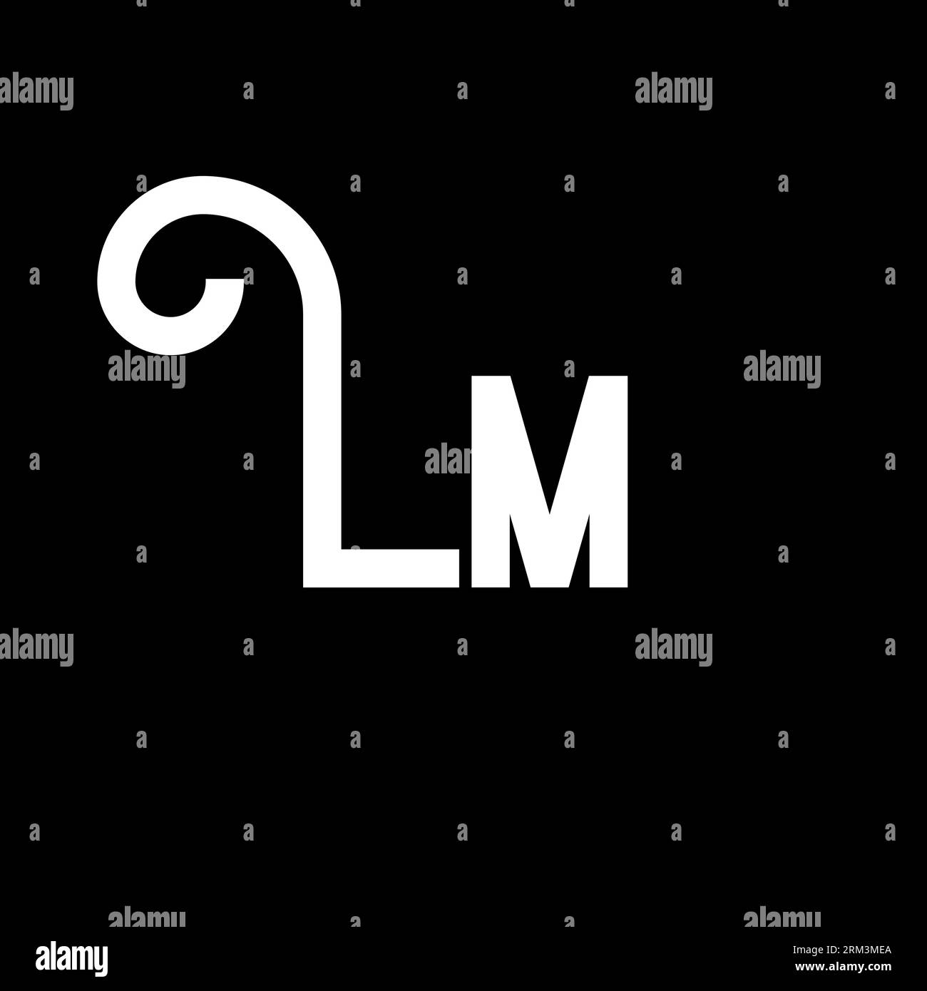 LM Letter Logo Design. Initial letters LM logo icon. Abstract letter LM ...