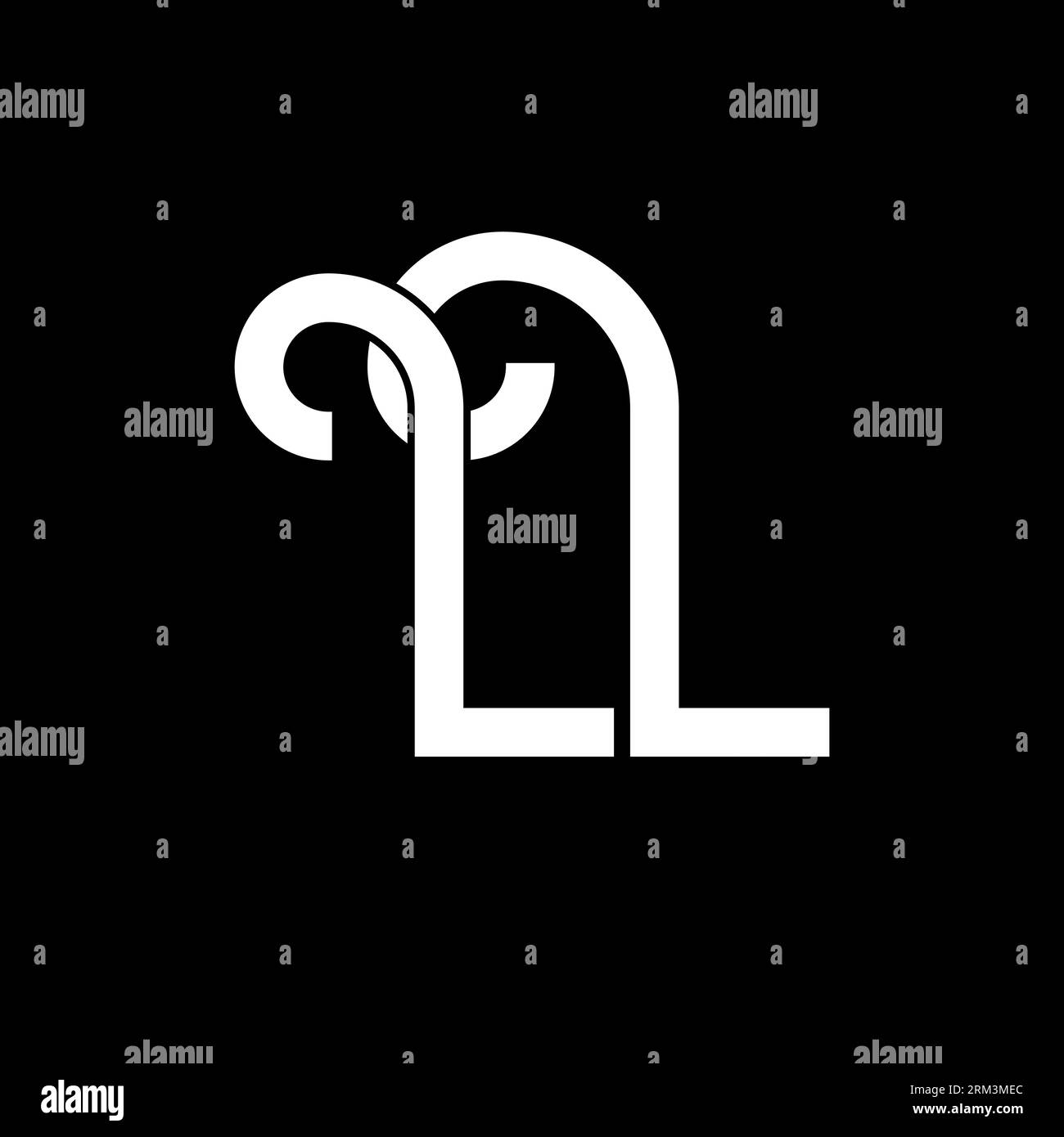 LL Letter Logo Design. Initial letters LL logo icon. Abstract letter LL ...