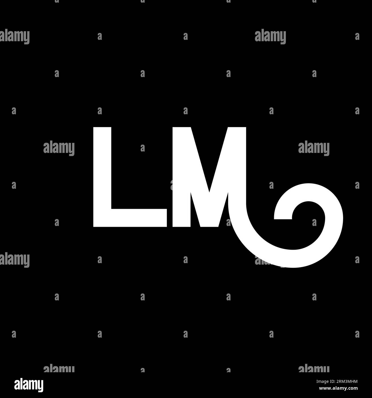 LM Letter Logo Design. Initial letters LM logo icon. Abstract letter LM ...