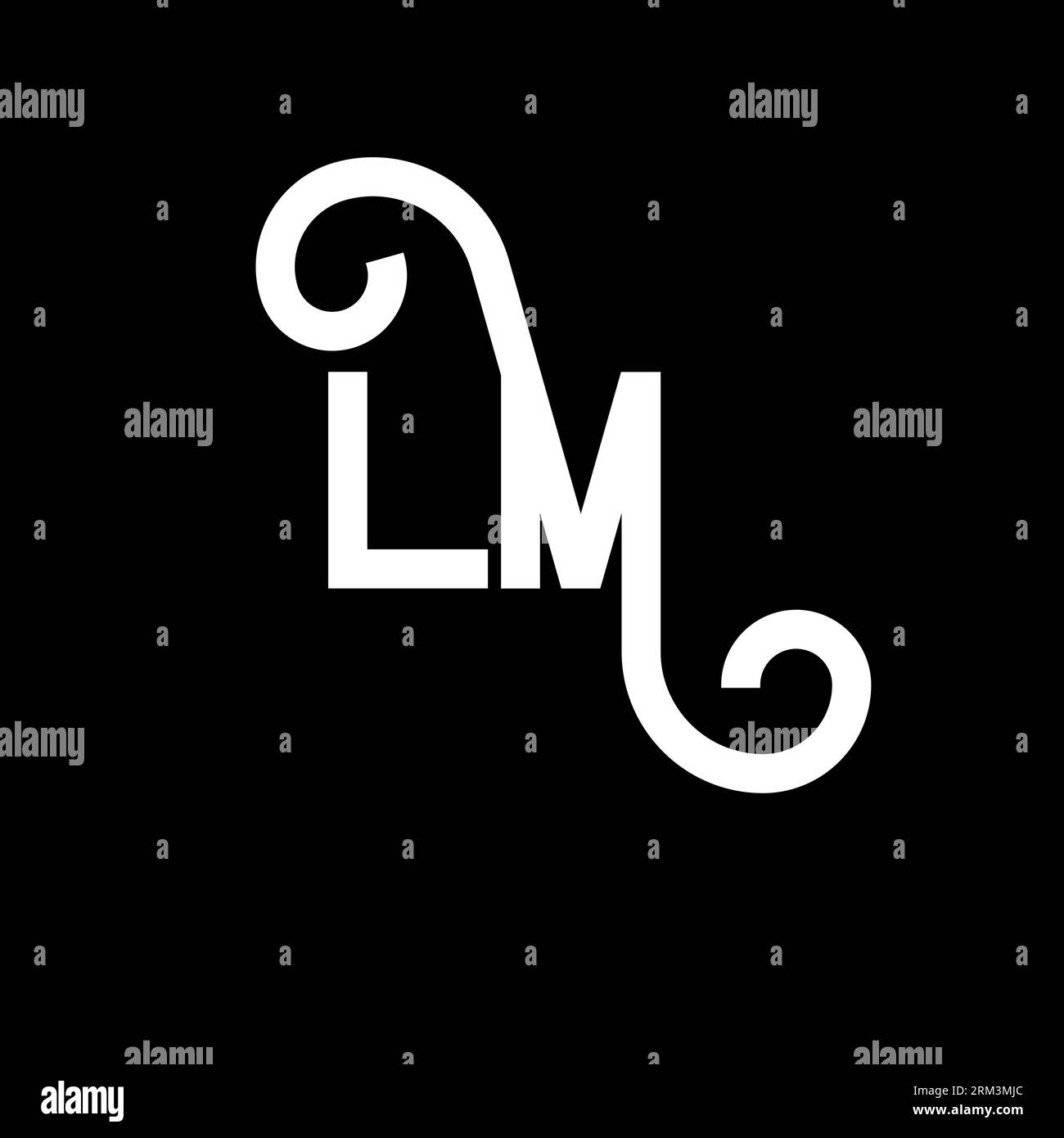 LM Letter Logo Design. Initial letters LM logo icon. Abstract letter LM ...