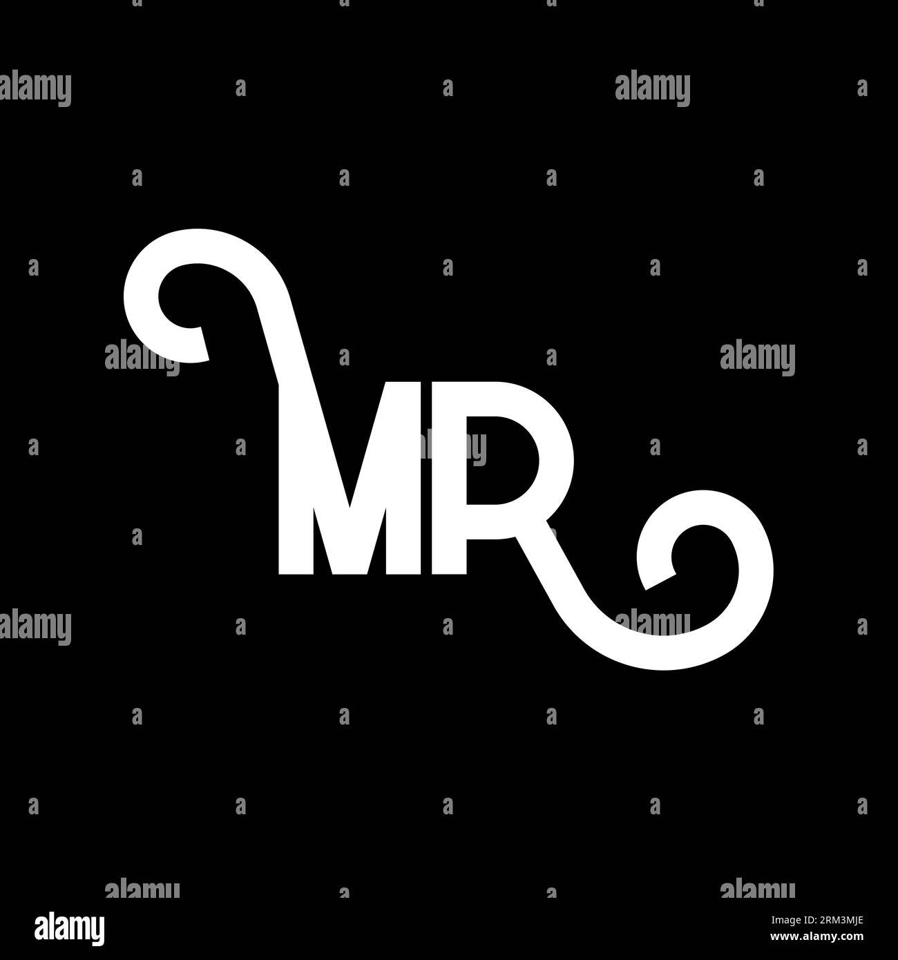 MR Letter Logo Design. Initial letters MR logo icon. Abstract letter MR ...