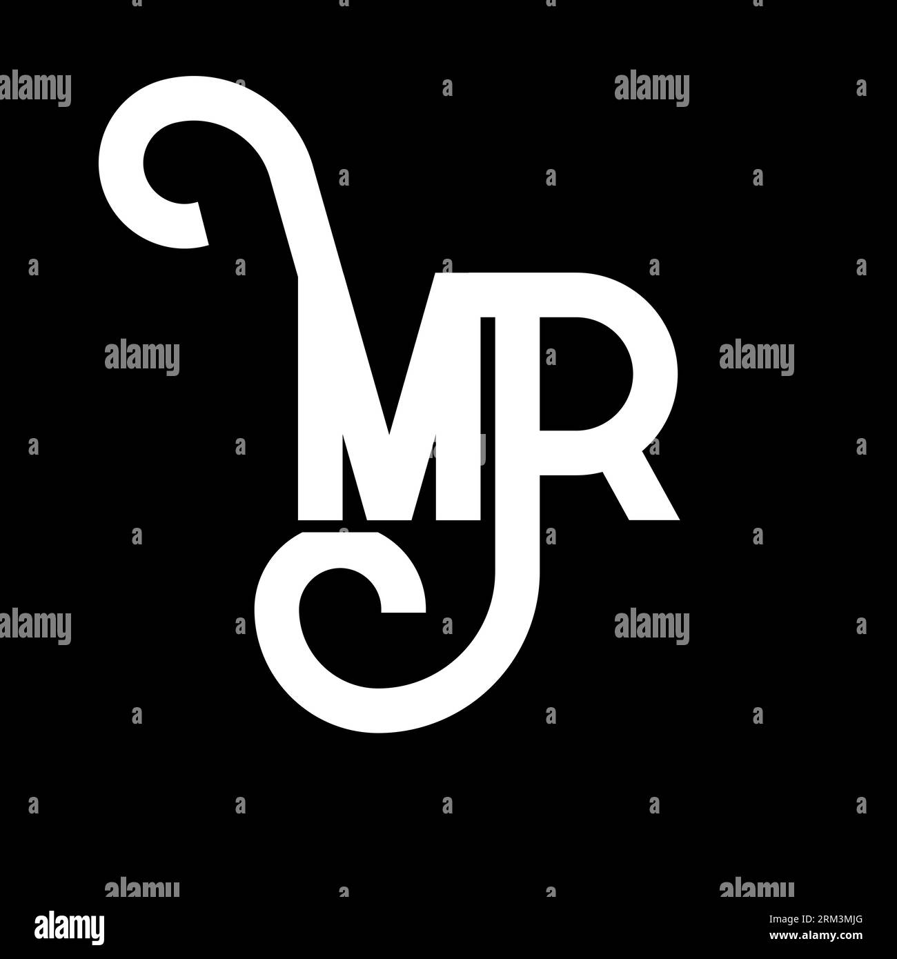 MR Letter Logo Design. Initial letters MR logo icon. Abstract letter MR ...