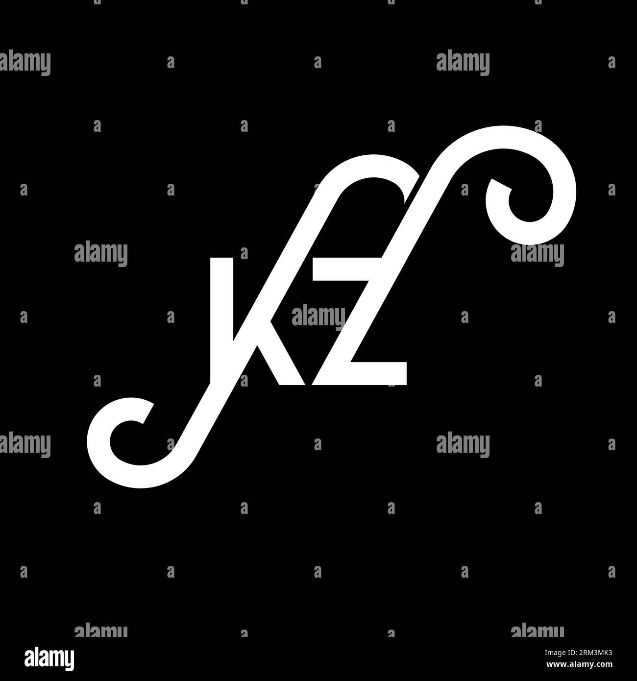 KZ Letter Logo Design. Initial letters KZ logo icon. Abstract letter KZ ...