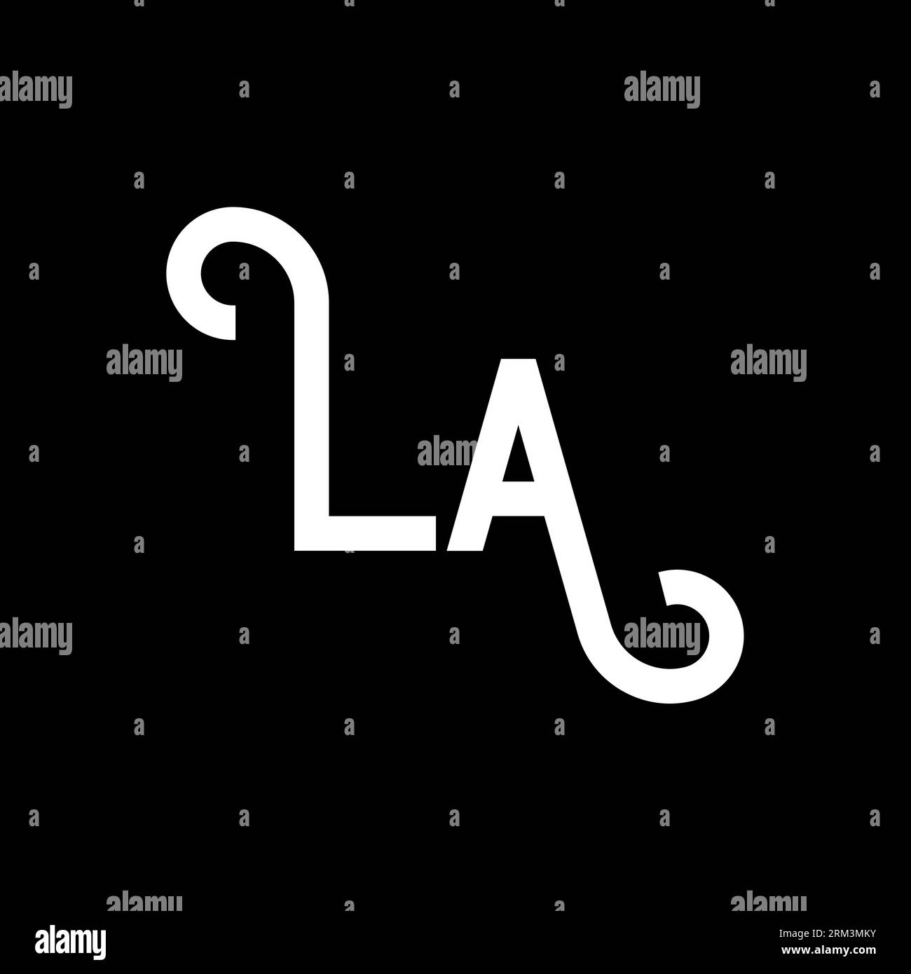 LA Letter Logo Design. Initial letters LA logo icon. Abstract letter LA ...