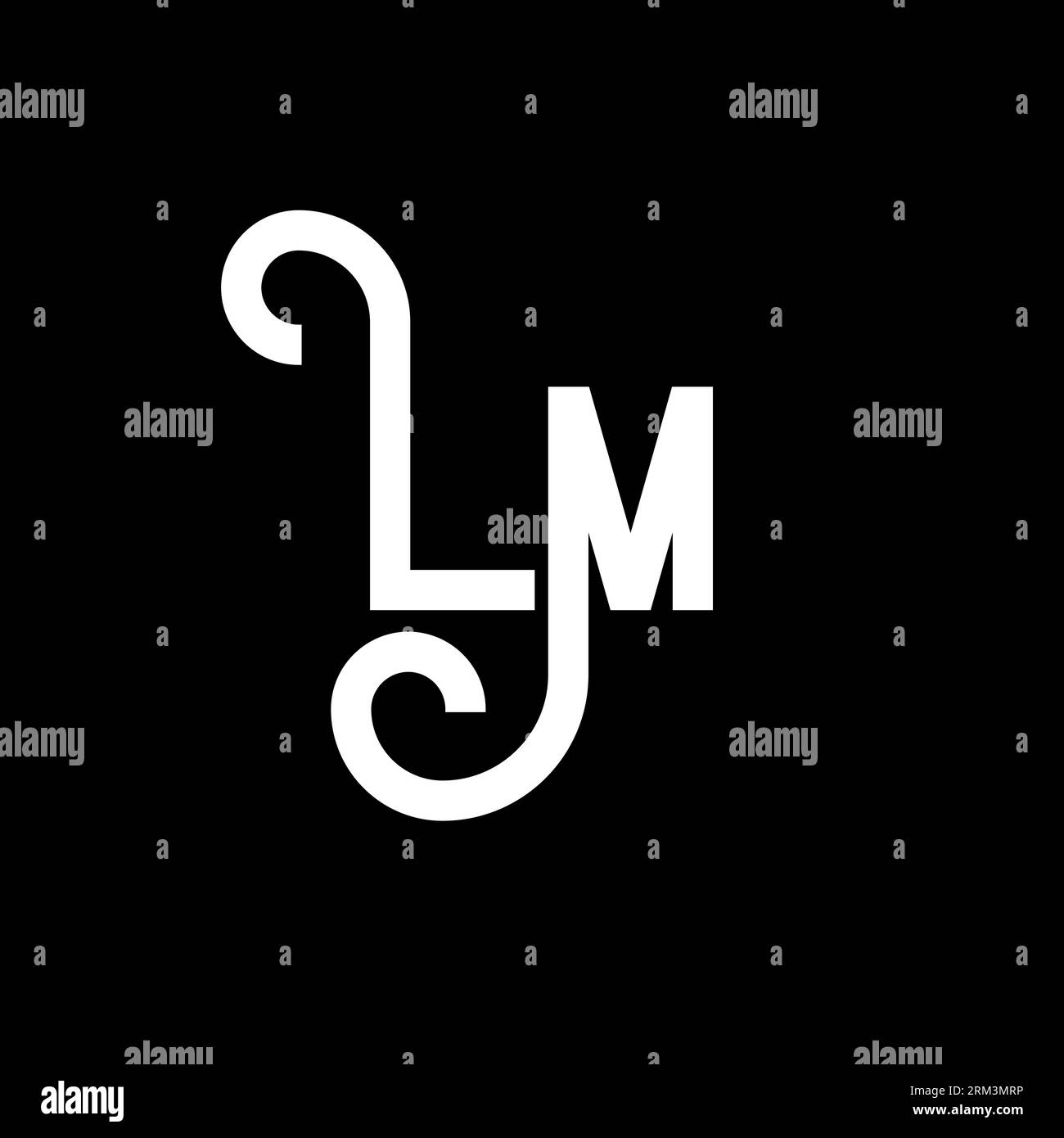 LM Letter Logo Design. Initial letters LM logo icon. Abstract letter LM ...