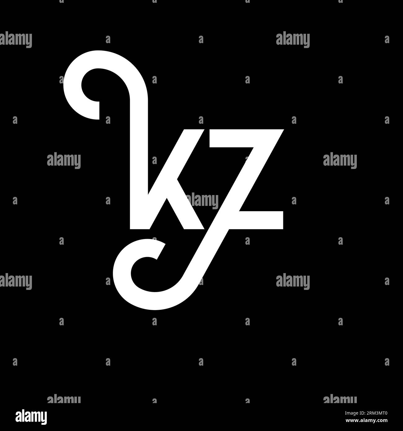 KZ Letter Logo Design. Initial letters KZ logo icon. Abstract letter KZ ...