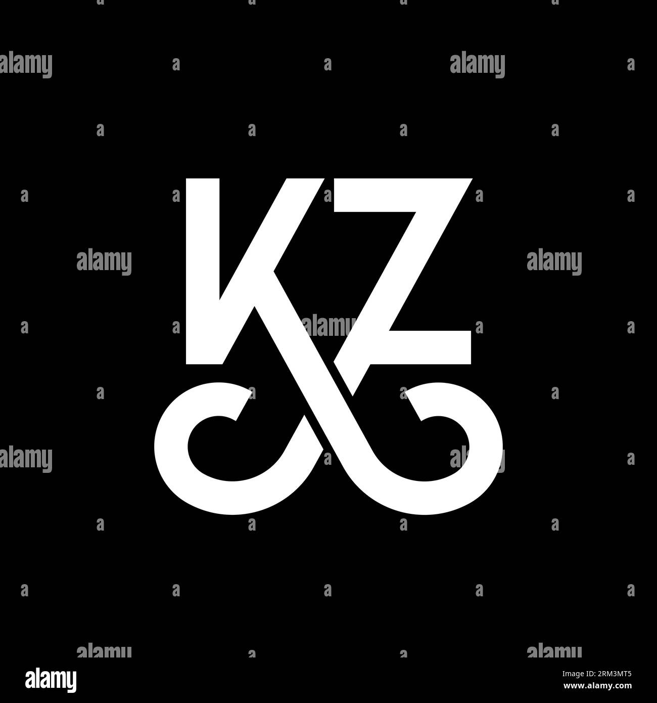 KZ Letter Logo Design. Initial letters KZ logo icon. Abstract letter KZ ...