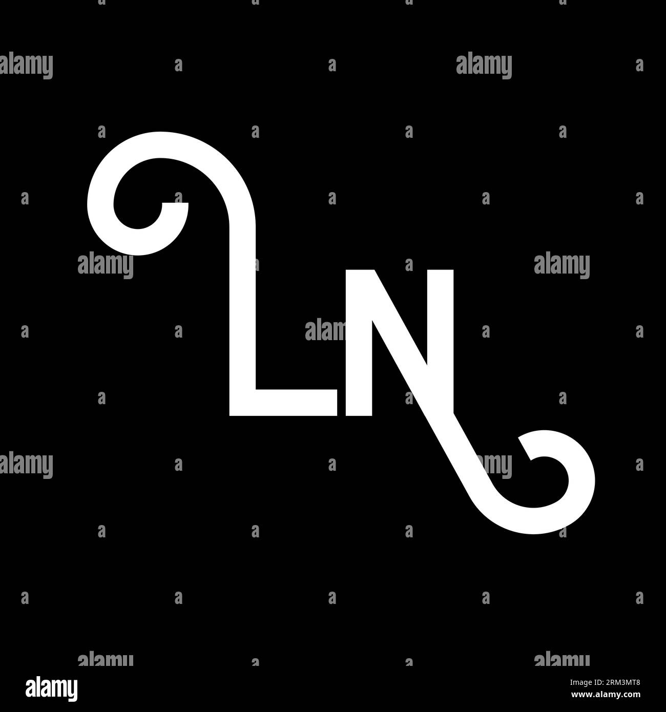 LN Letter Logo Design. Initial letters LN logo icon. Abstract letter LN ...