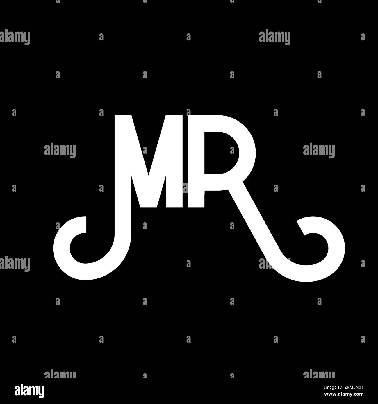 MR Letter Logo Design. Initial letters MR logo icon. Abstract letter MR ...