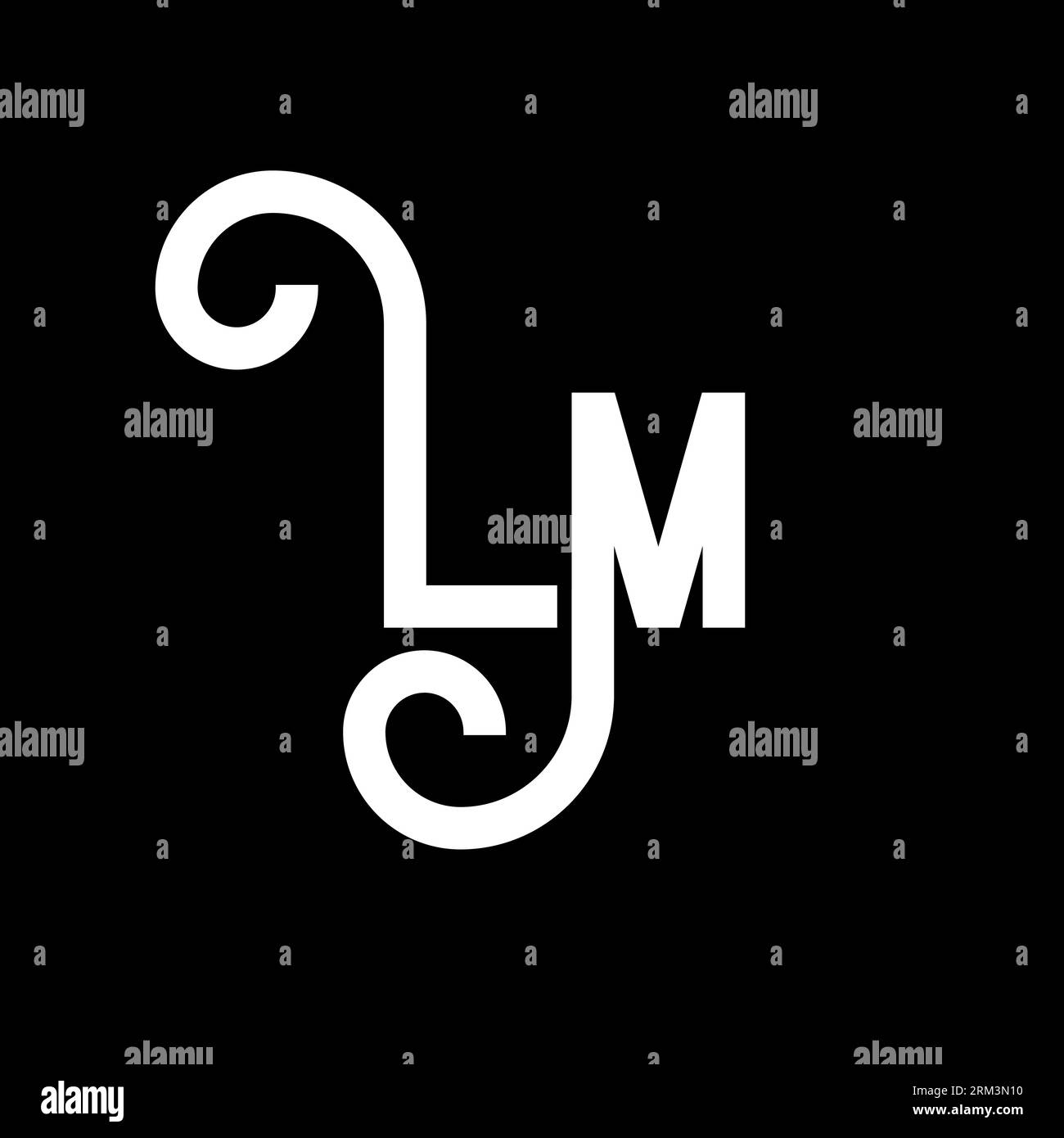 LM Letter Logo Design. Initial letters LM logo icon. Abstract letter LM ...