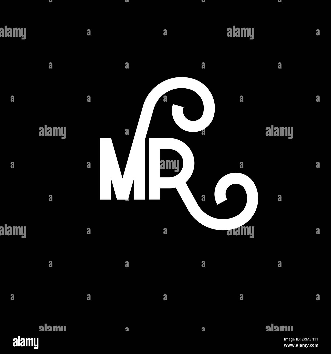 MR Letter Logo Design. Initial letters MR logo icon. Abstract letter MR ...