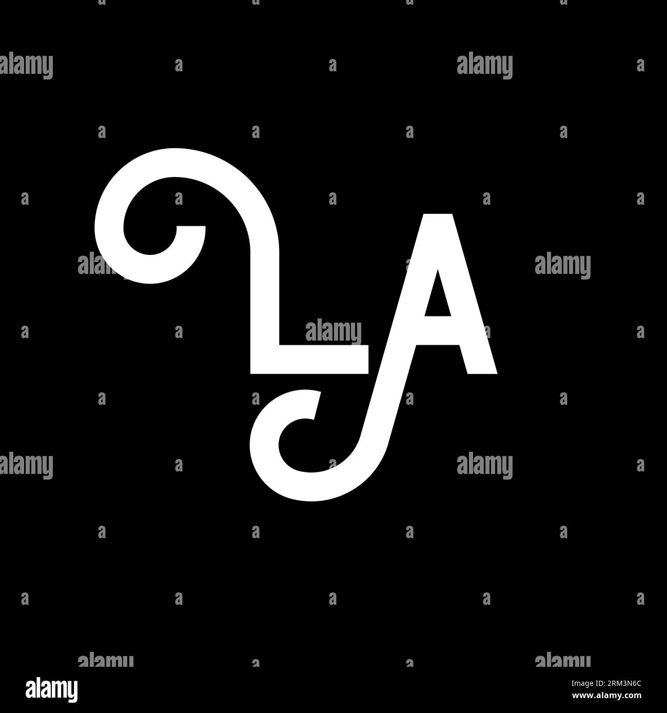 LA Letter Logo Design. Initial letters LA logo icon. Abstract letter LA ...