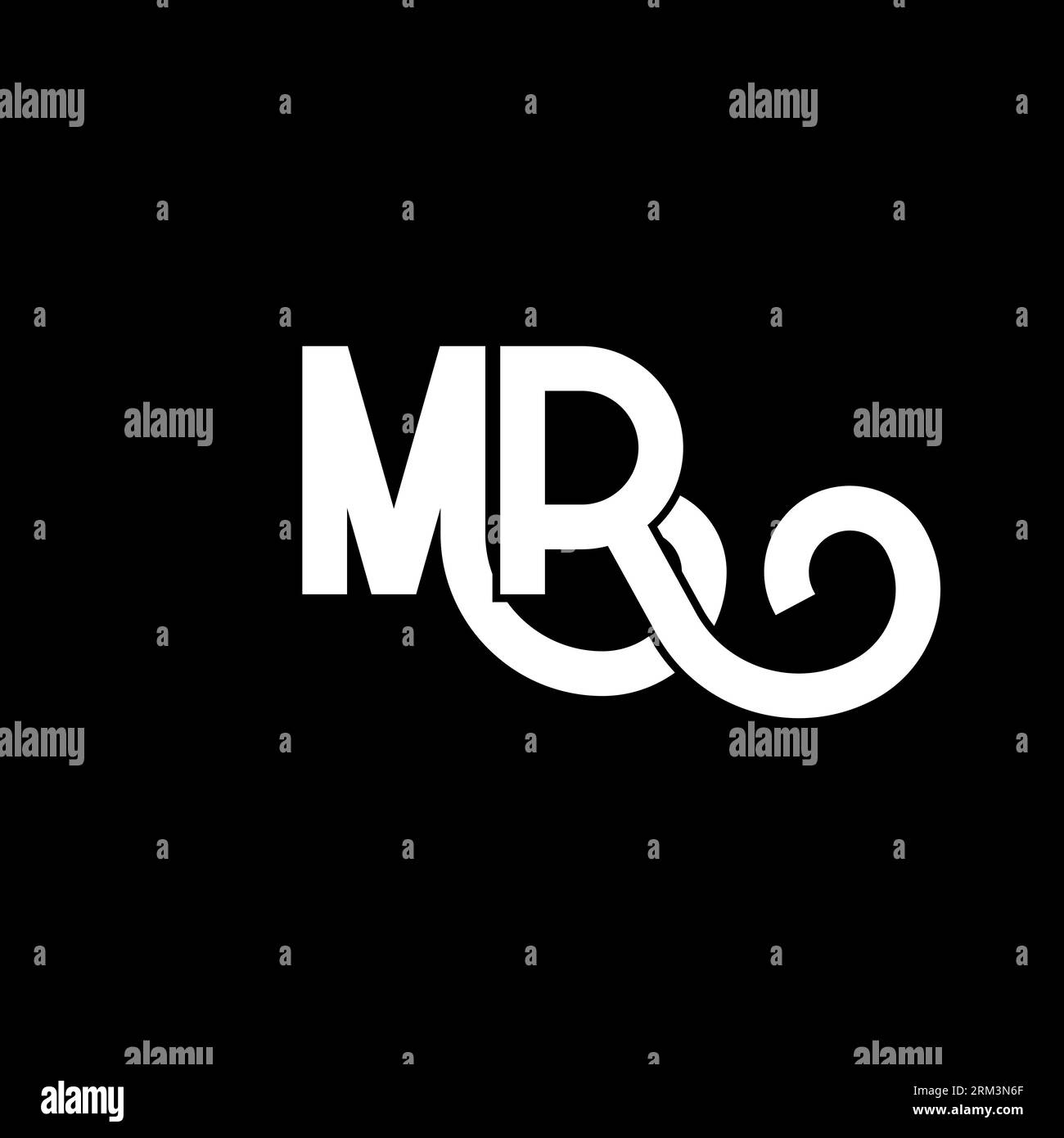MR Letter Logo Design. Initial letters MR logo icon. Abstract letter MR ...