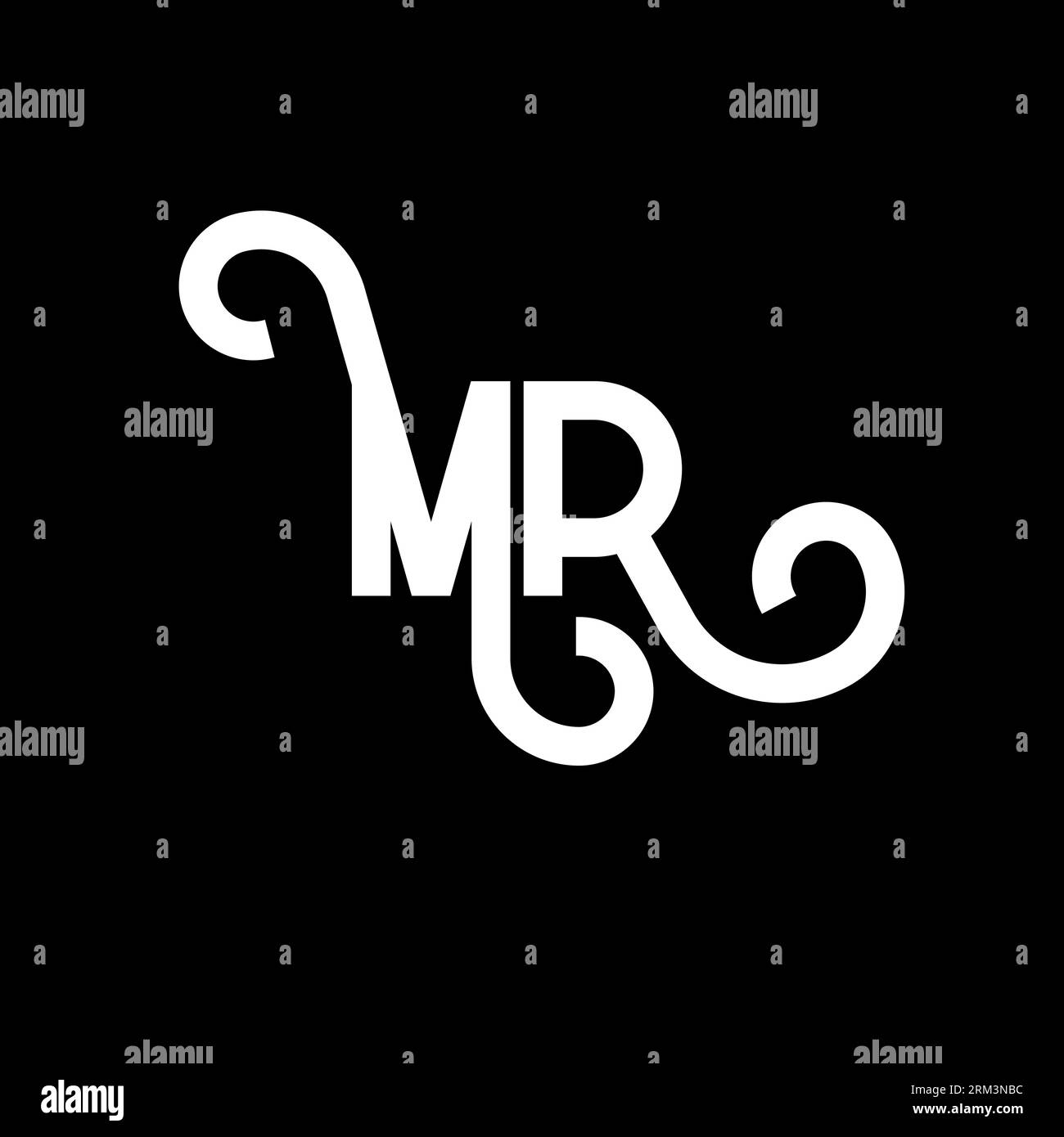 MR Letter Logo Design. Initial letters MR logo icon. Abstract letter MR ...
