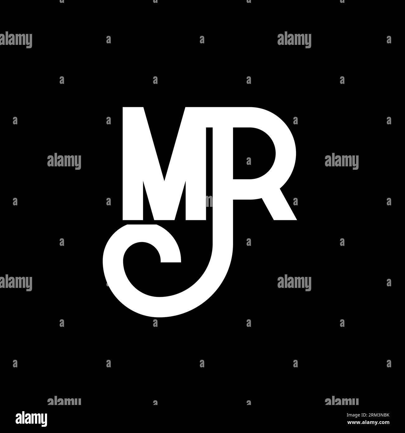 MR Letter Logo Design. Initial letters MR logo icon. Abstract letter MR ...