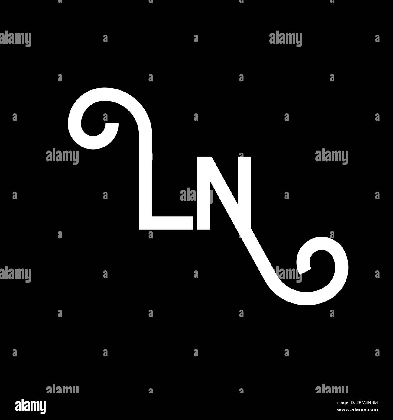 LN Letter Logo Design. Initial letters LN logo icon. Abstract letter LN ...