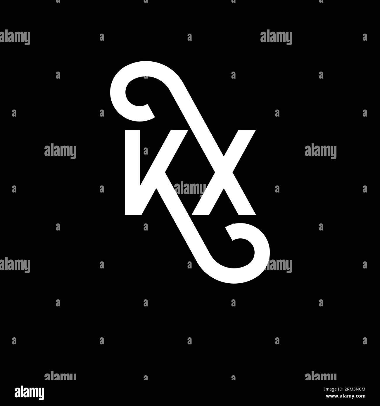 Kx Letter Logo Design On Black Background Kx Creative Initials Letter