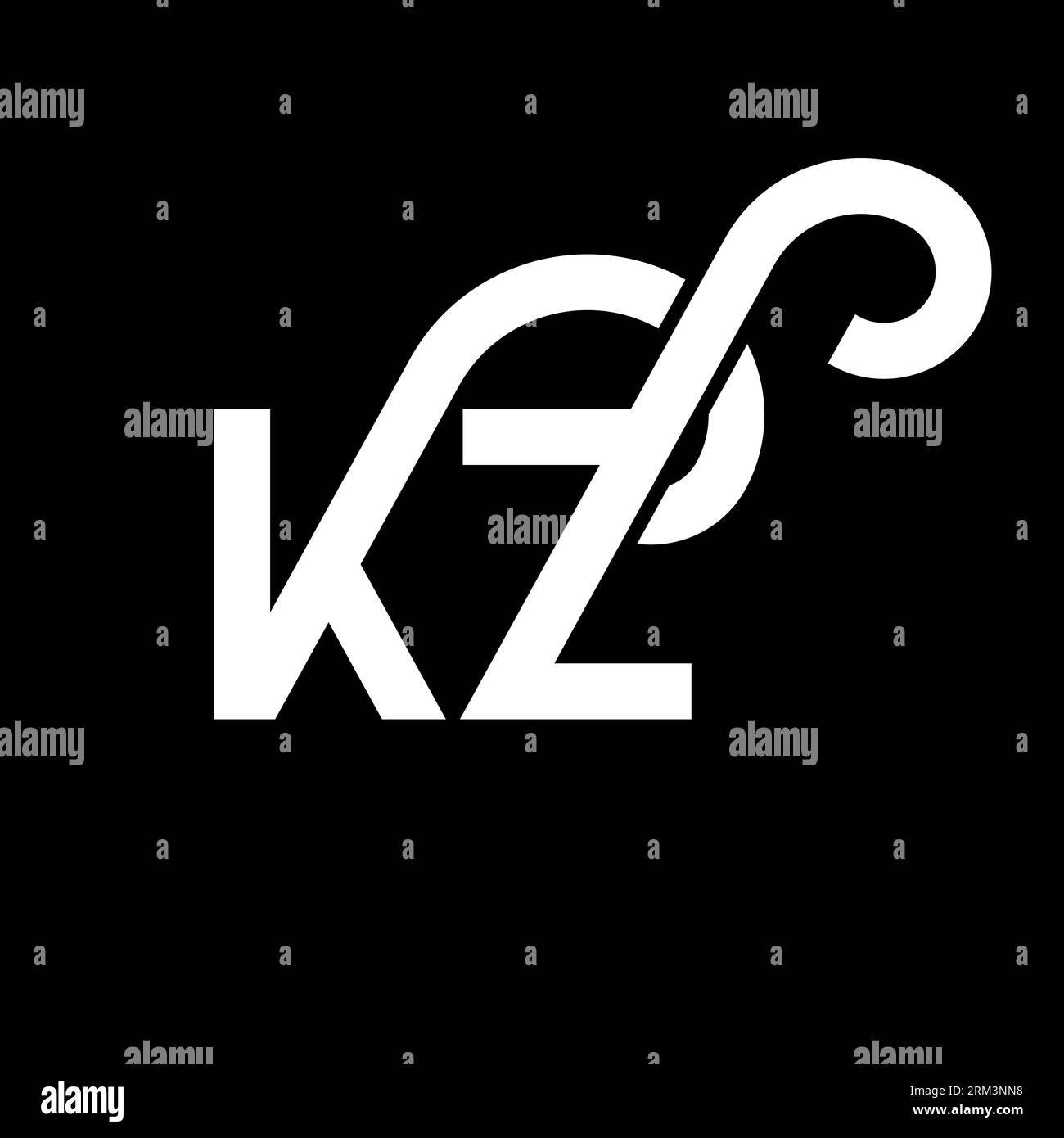 KZ Letter Logo Design. Initial letters KZ logo icon. Abstract letter KZ ...