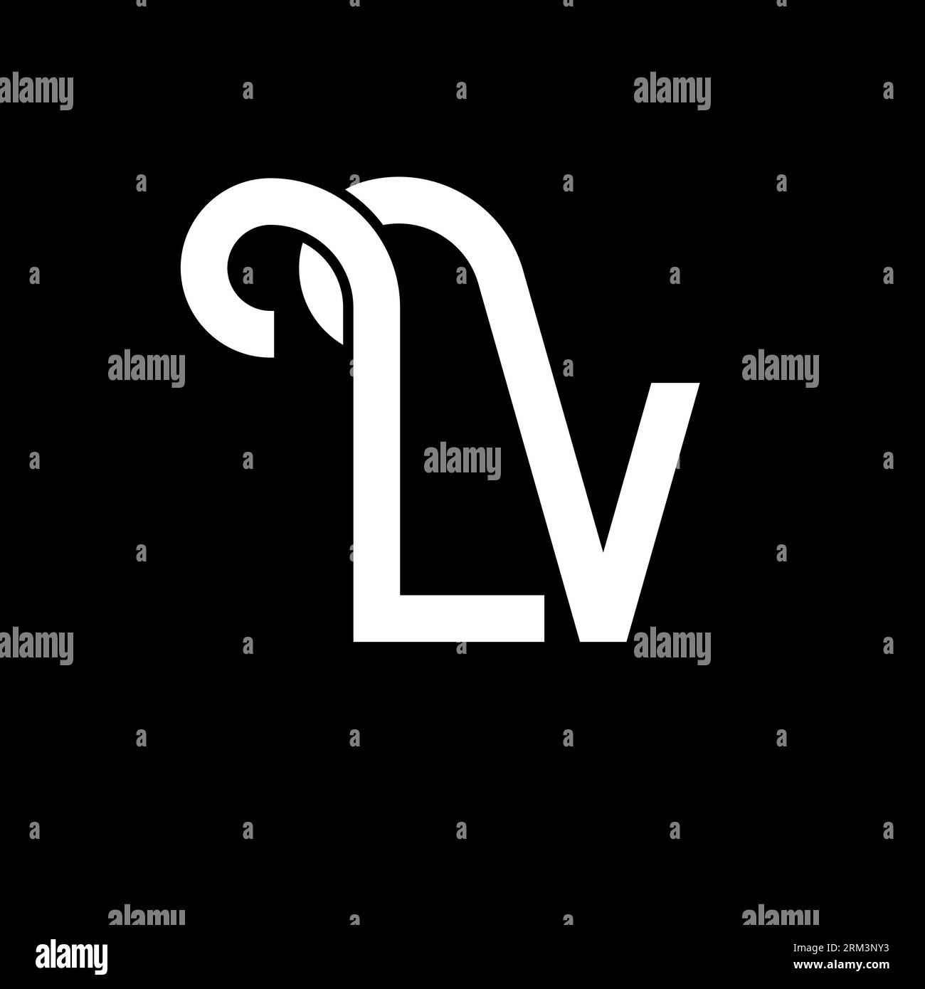 LV Letter Logo Design. Initial letters LV logo icon. Abstract letter LV ...