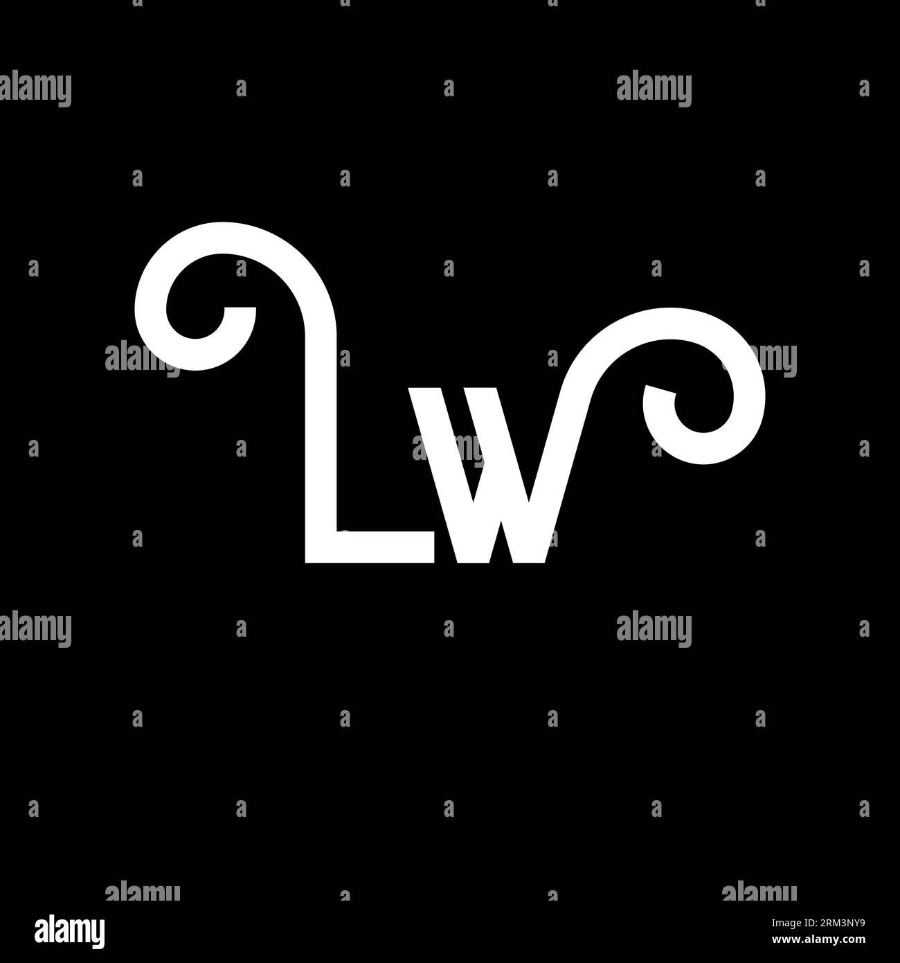 LW Letter Logo Design. Initial letters LW logo icon. Abstract letter LW ...