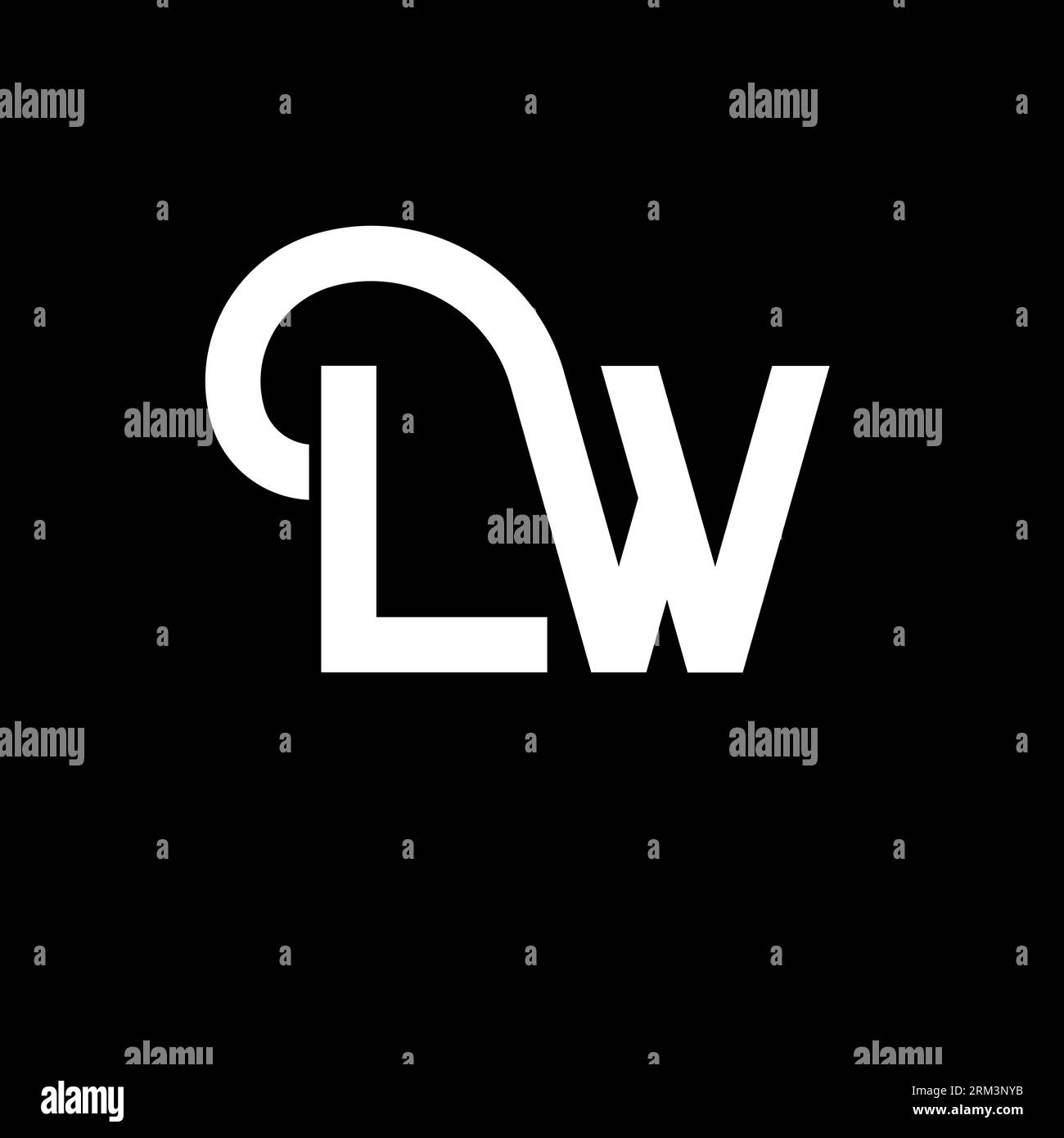 LW Letter Logo Design. Initial letters LW logo icon. Abstract letter LW ...