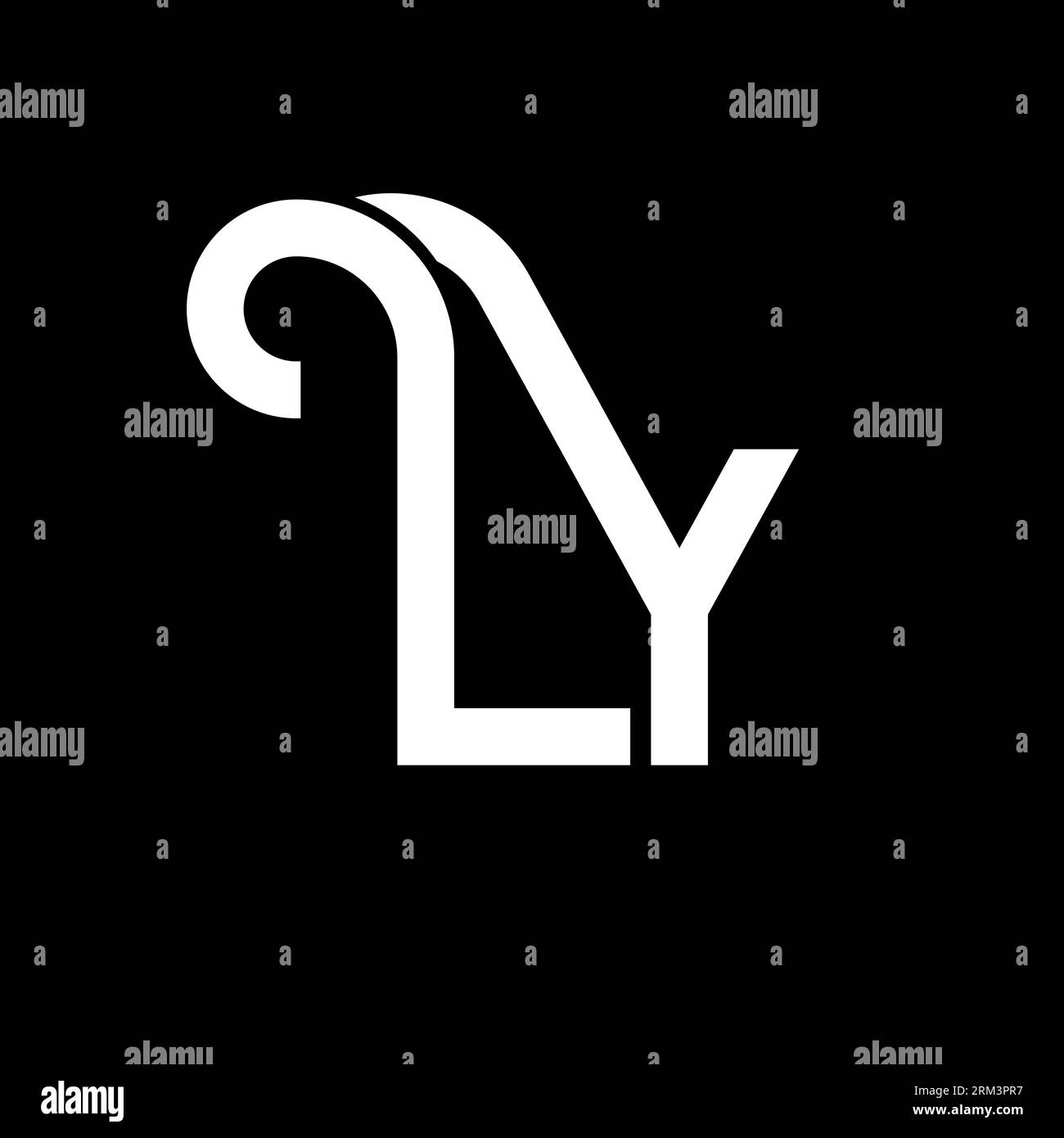 LY Letter Logo Design. Initial letters LY logo icon. Abstract letter LY ...