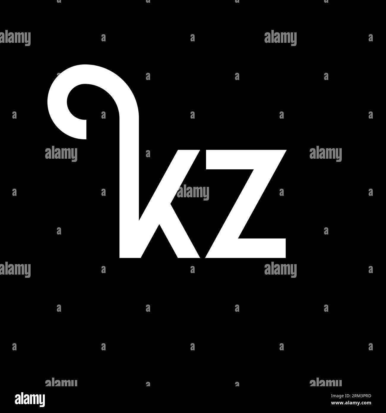 KZ Letter Logo Design. Initial letters KZ logo icon. Abstract letter KZ ...