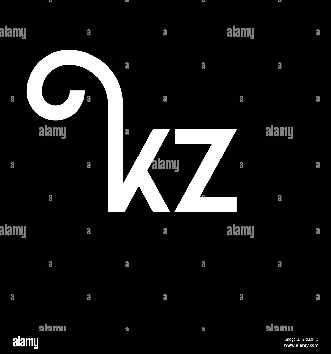 KZ Letter Logo Design. Initial letters KZ logo icon. Abstract letter KZ ...