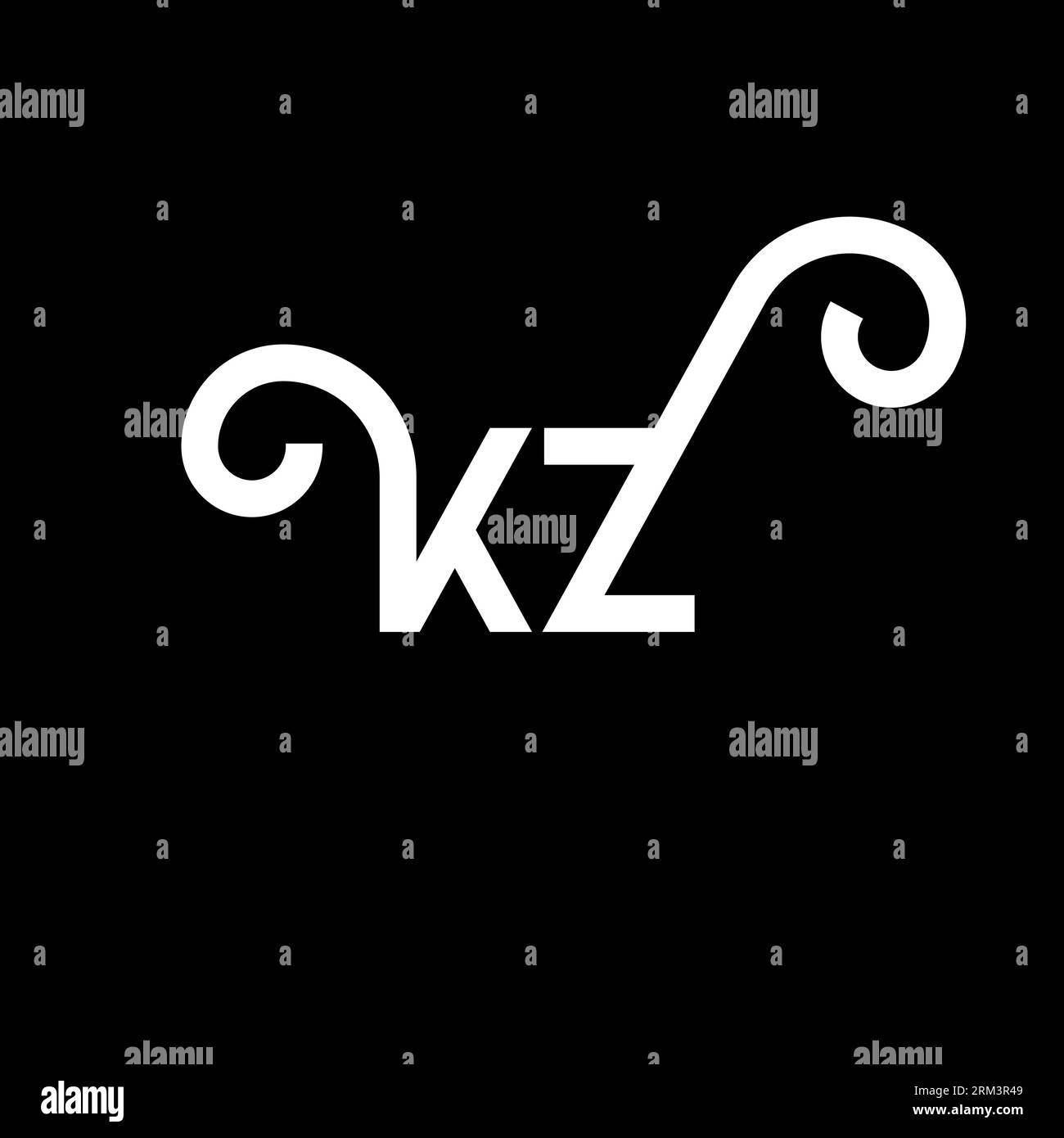 KZ Letter Logo Design. Initial letters KZ logo icon. Abstract letter KZ ...