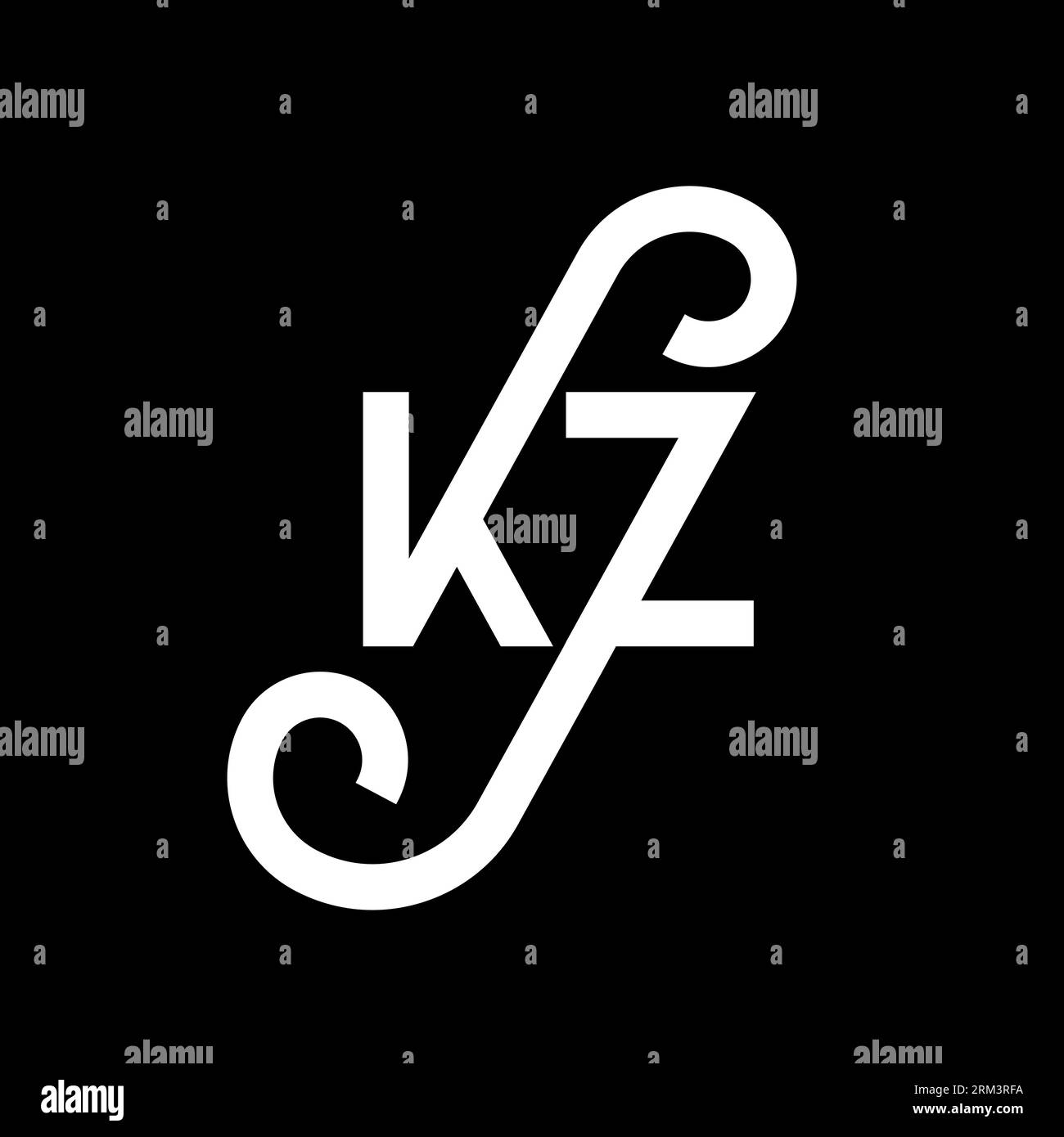 KZ Letter Logo Design. Initial letters KZ logo icon. Abstract letter KZ ...