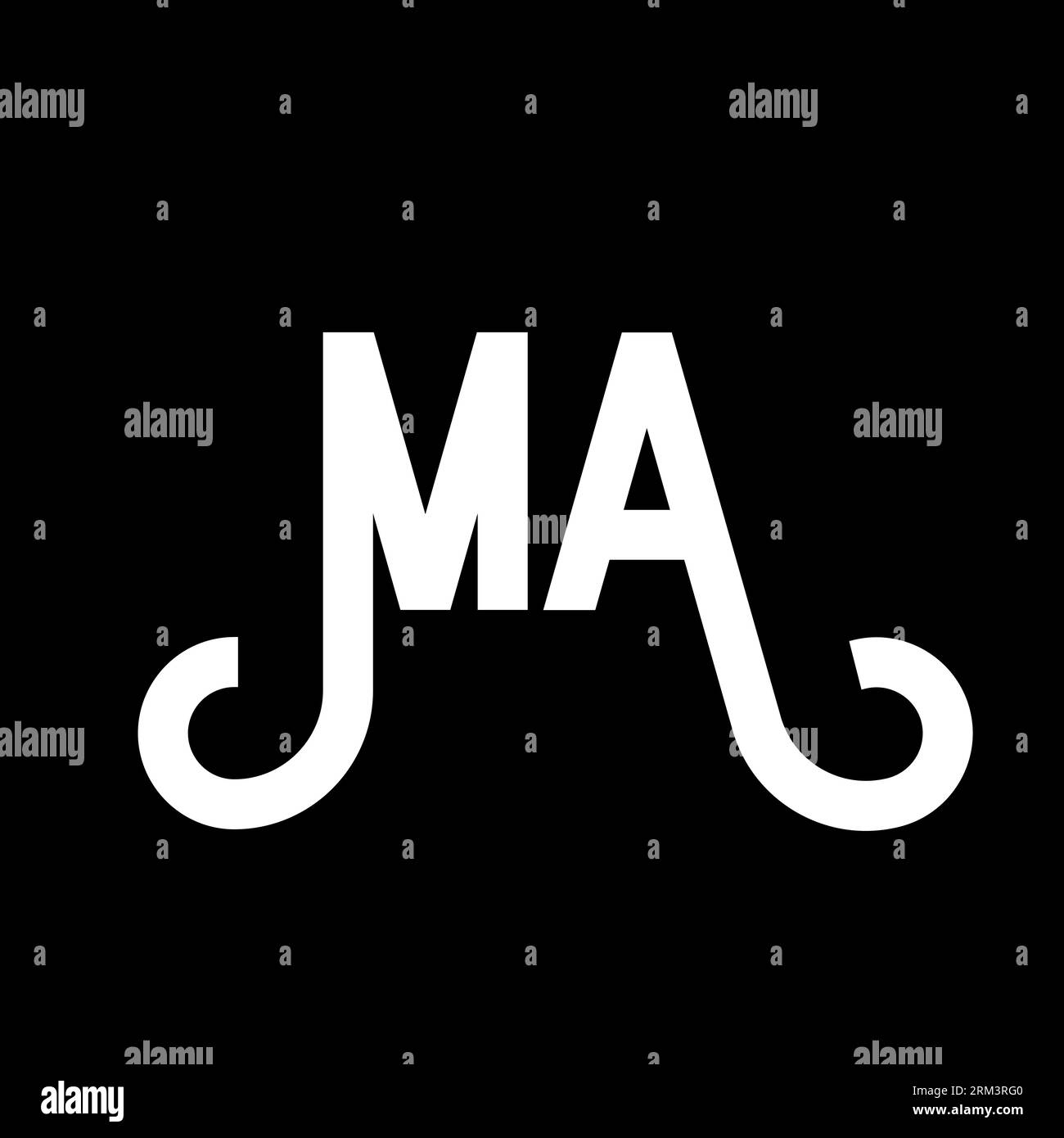 MA Letter Logo Design. Initial letters MA logo icon. Abstract letter MA ...