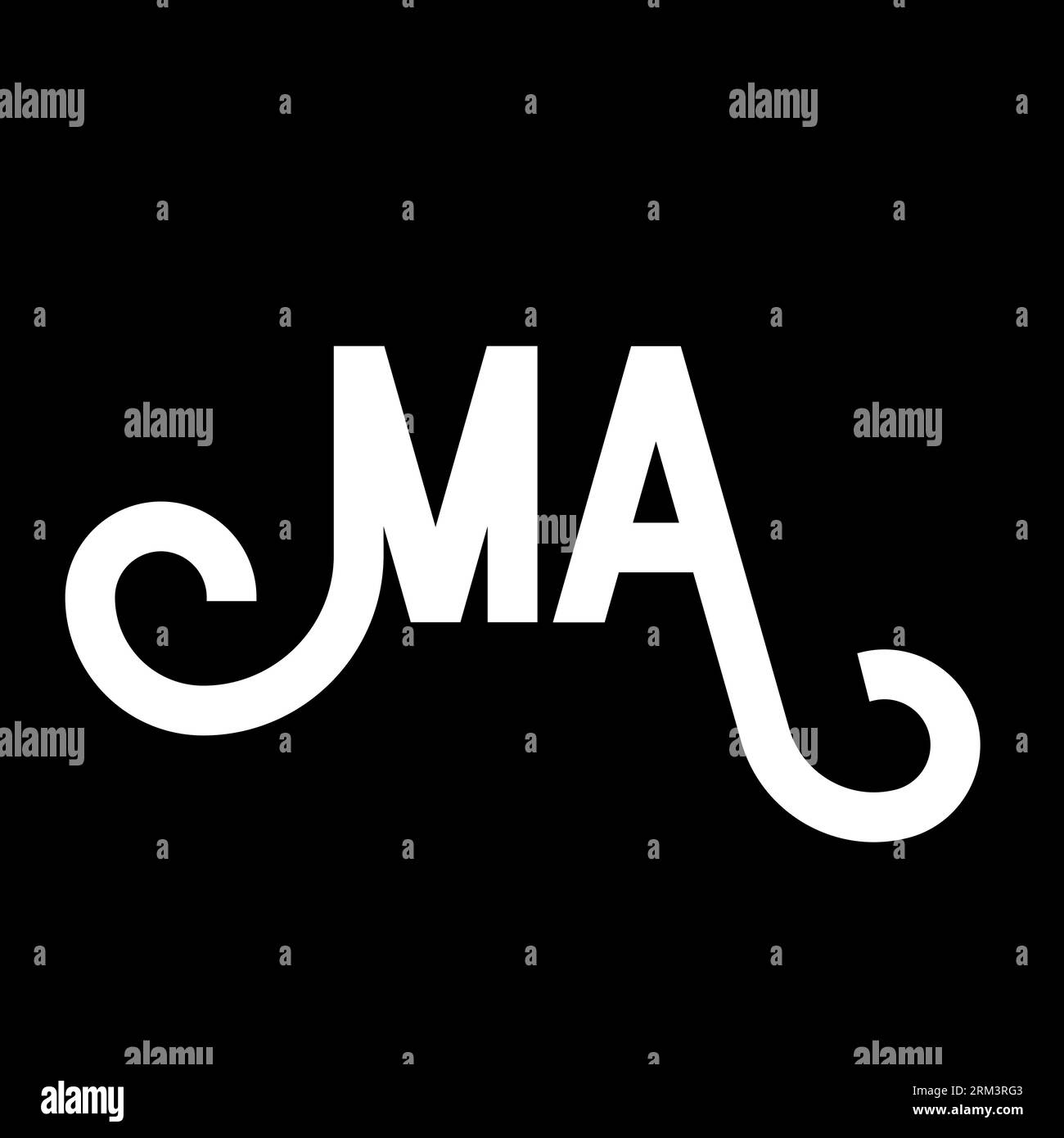 MA Letter Logo Design. Initial letters MA logo icon. Abstract letter MA ...