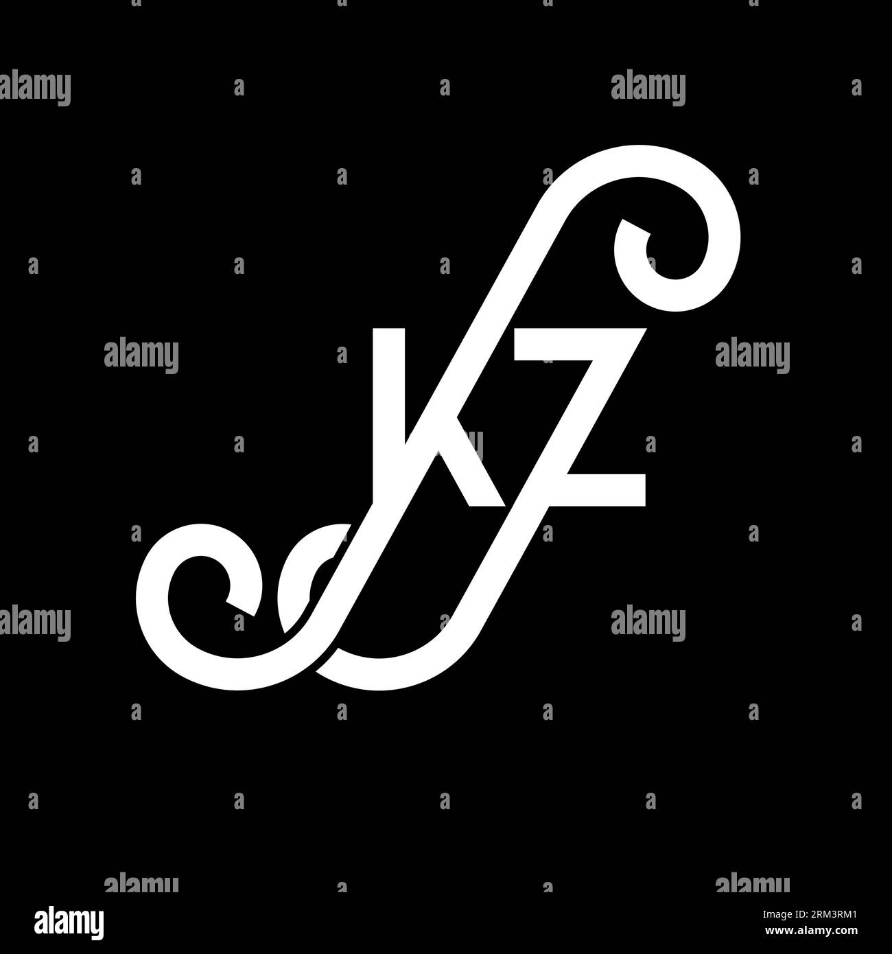 KZ Letter Logo Design. Initial letters KZ logo icon. Abstract letter KZ ...