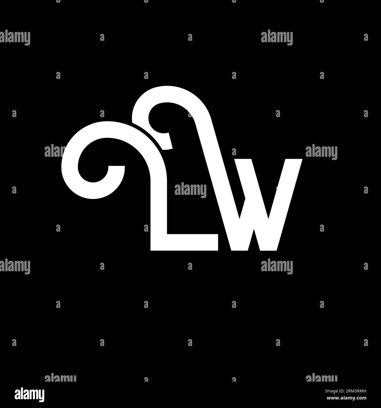 LW Letter Logo Design. Initial letters LW logo icon. Abstract letter LW ...