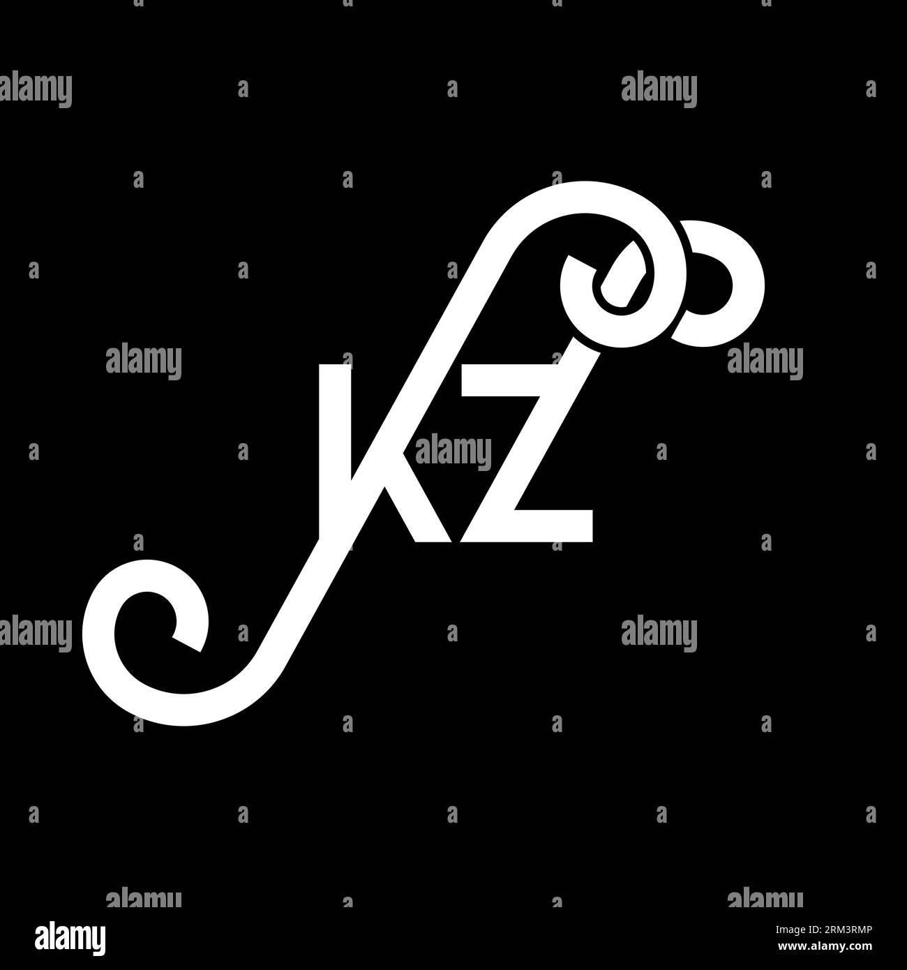 KZ Letter Logo Design. Initial letters KZ logo icon. Abstract letter KZ ...