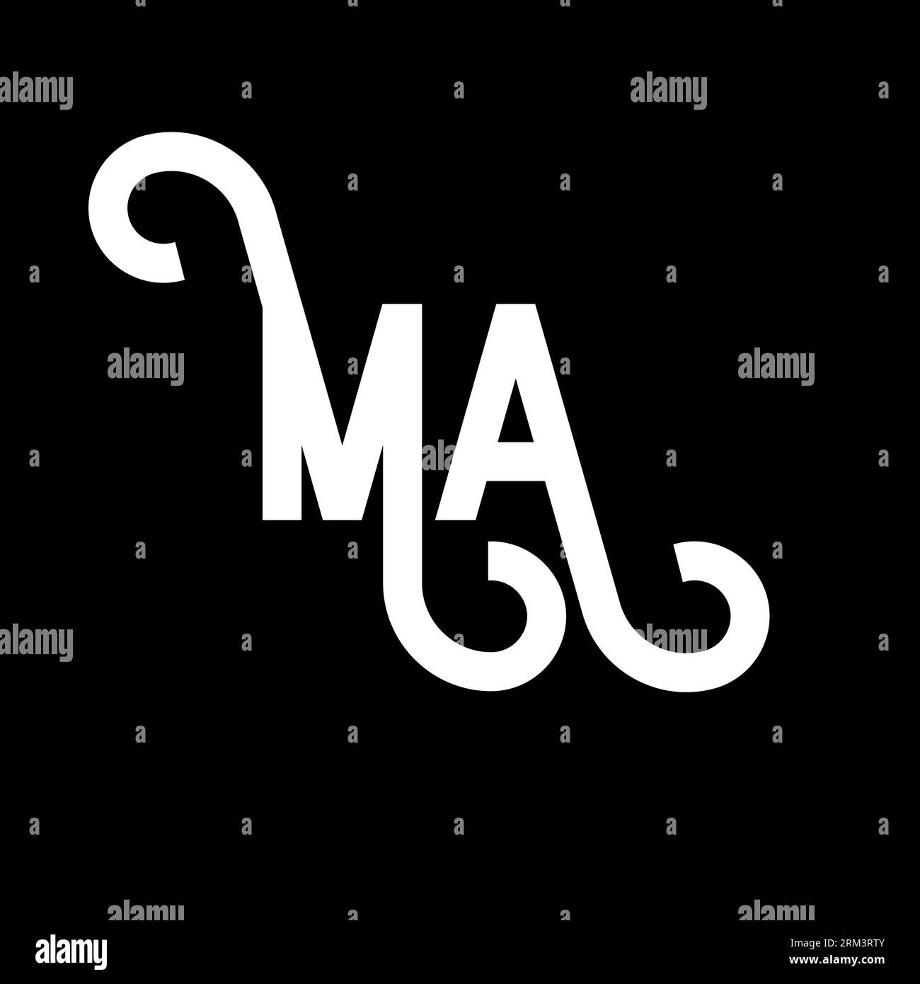 MA Letter Logo Design. Initial letters MA logo icon. Abstract letter MA ...