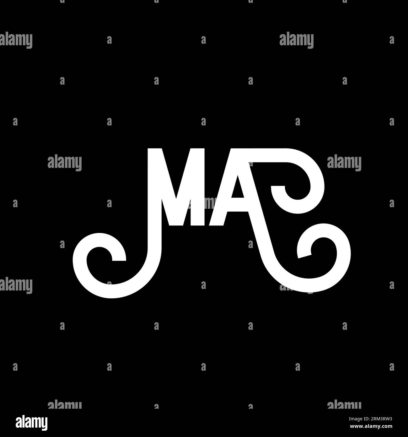 MA Letter Logo Design. Initial letters MA logo icon. Abstract letter MA ...