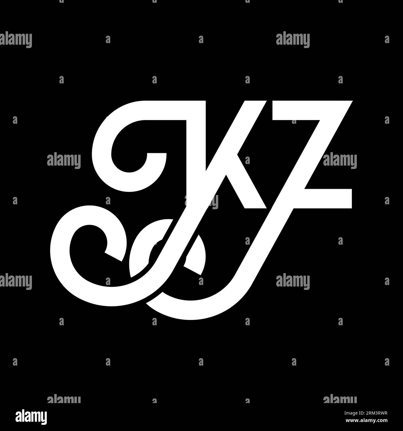 KZ Letter Logo Design. Initial letters KZ logo icon. Abstract letter KZ ...