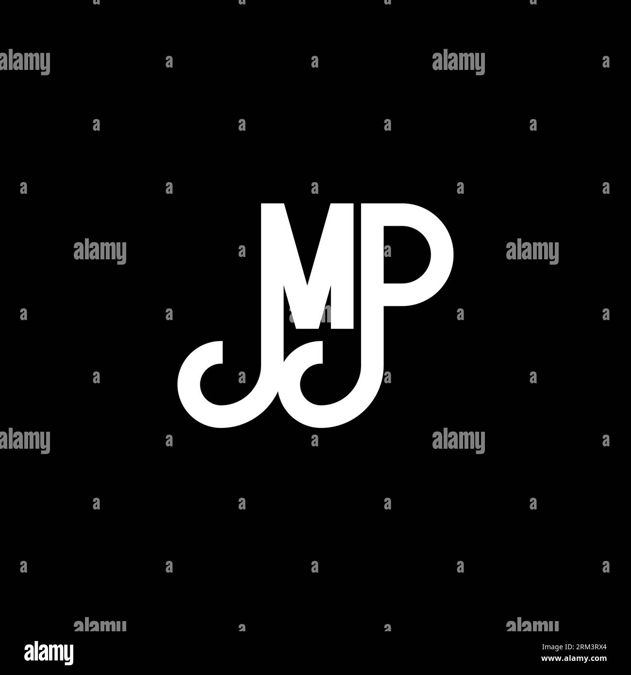 MP Letter Logo Design. Initial letters MP logo icon. Abstract letter MP ...
