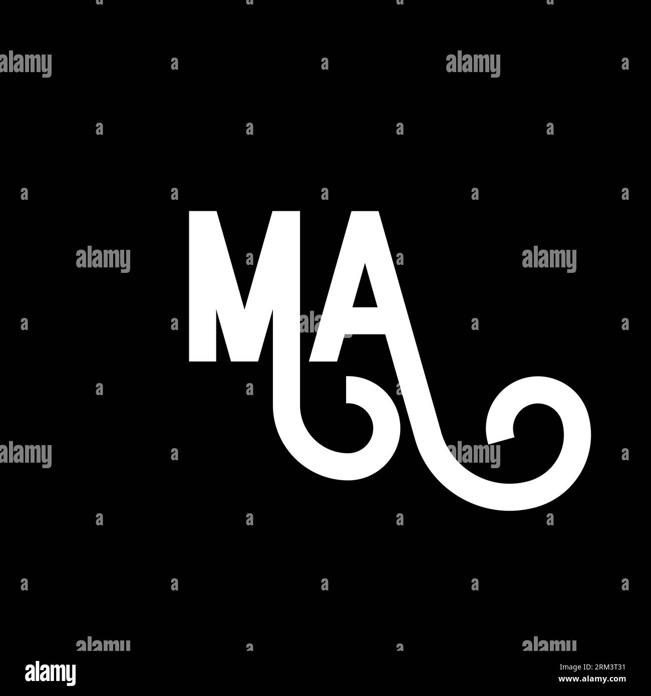 MA Letter Logo Design. Initial letters MA logo icon. Abstract letter MA ...