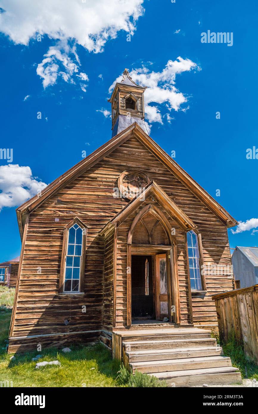 Methodist church in Bodie ghost town in California. The church was ...